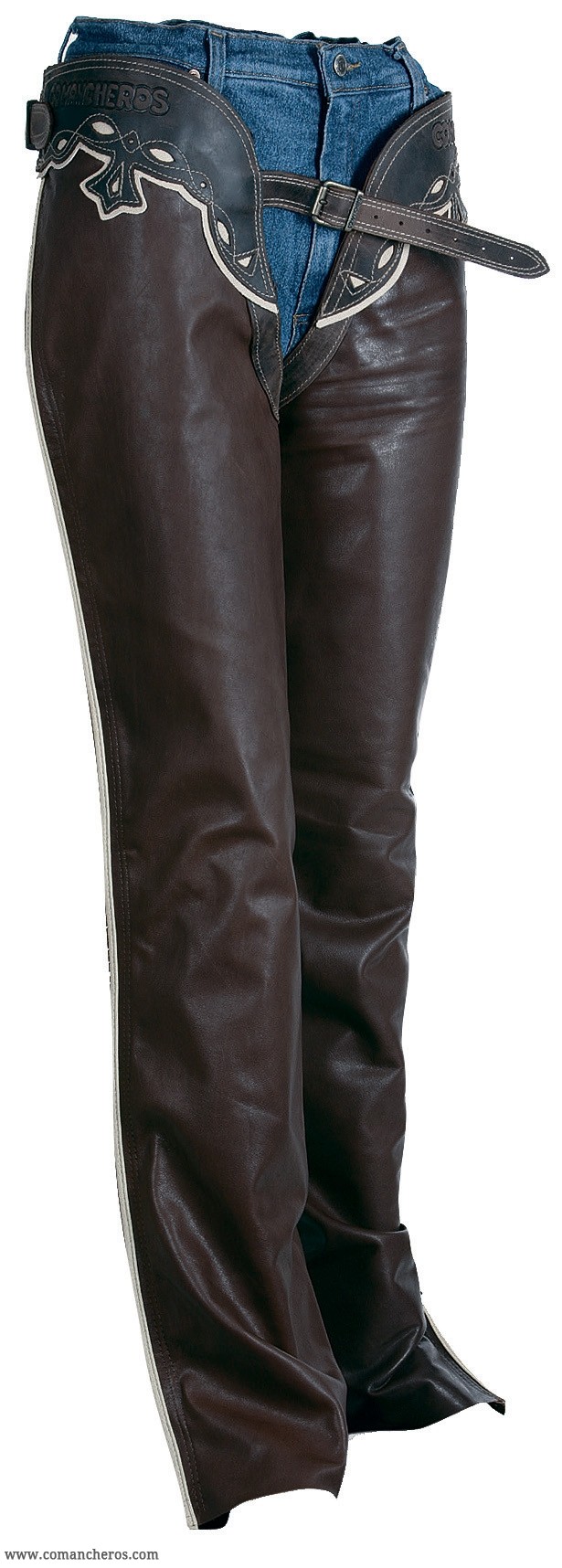 Pant protector chaps for equestrian events in leather