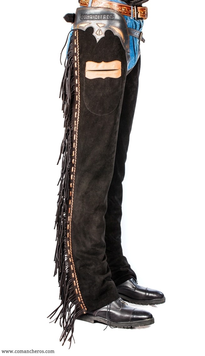 Western chaps in suede with pocket